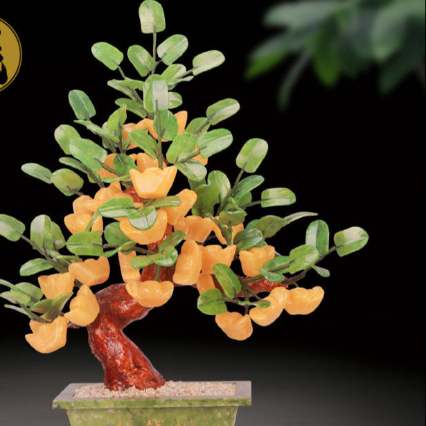 Natural Jade Bonsai Wealth Tree - Prosperity and Fortune Jade Carving ...